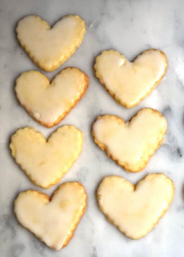 Lemon Shortbread Heart Cookies Recipe for Tea or Parties