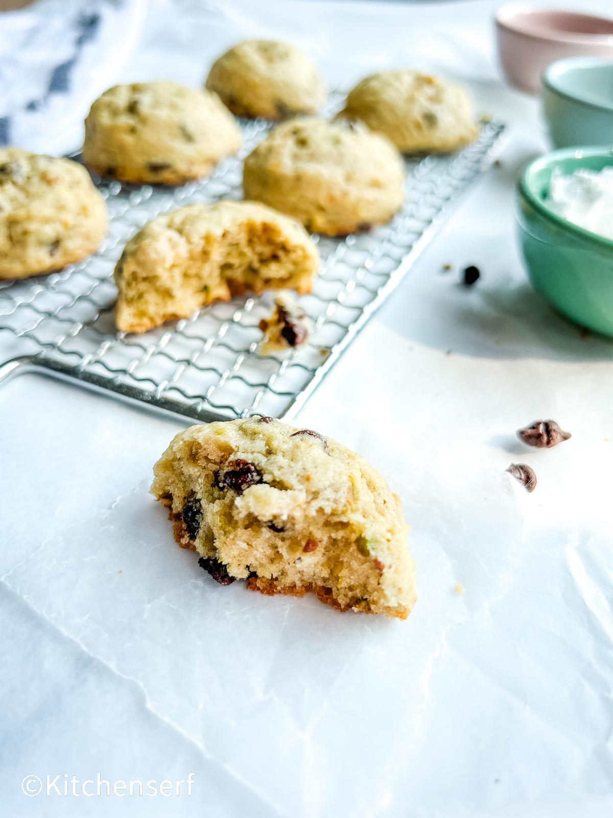 Cannoli Cookies : Ricotta Cookie with Pistachios & Chocolate